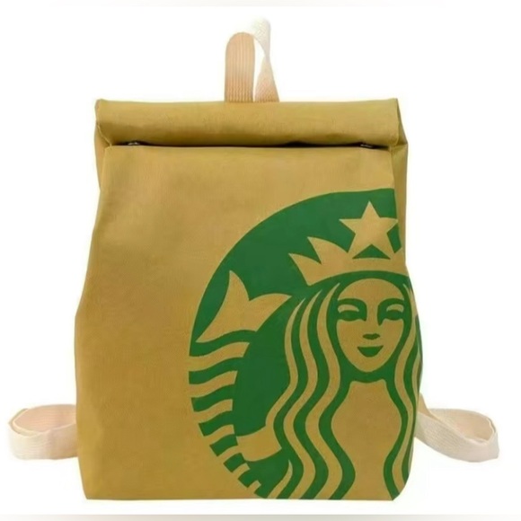 Bags | Novelty Starbucks Fashion New Canvas Backpack Large | Poshmark